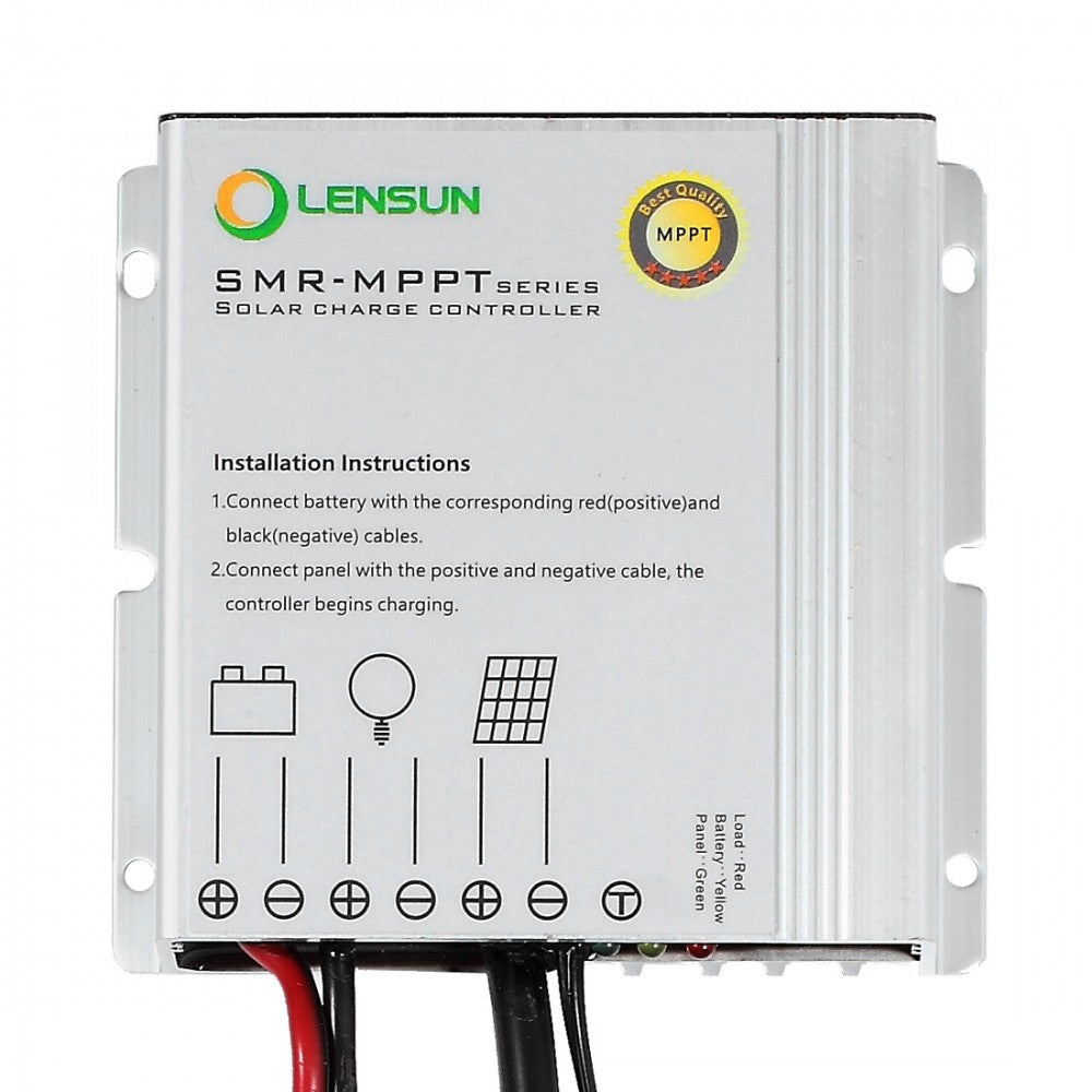 Lensun 10A Waterproof MPPT Solar Regulator Controller with Battery Cli ...